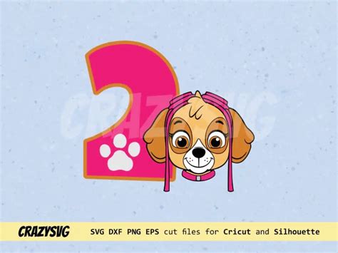 Number 2 Skye Svg Paw Patrol Vectorency
