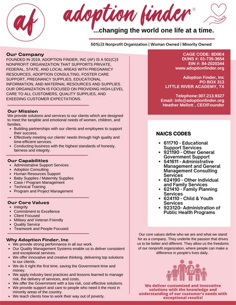 Capabilities Statement Americas Top Nonprofit Supporting Adopting Families Women With Capabilities Statement Americas Top Nonprofit Supporting Adopting Families Women With