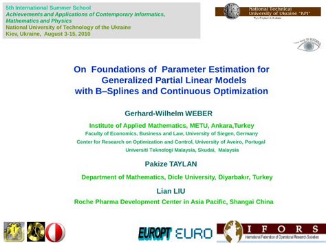 PDF On Foundations Of Parameter Estimation For Generalized Partial