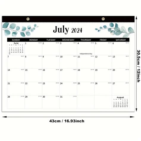 18 თვიანი კედლის კალენდარი 2024 2025 ორმაგი ხედი ყოველთვიური Temu Georgia