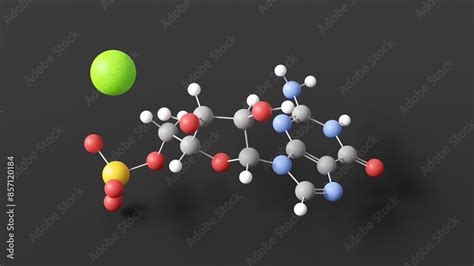 Calcium Guanylate Molecule 3d Molecular Structure Ball And Stick