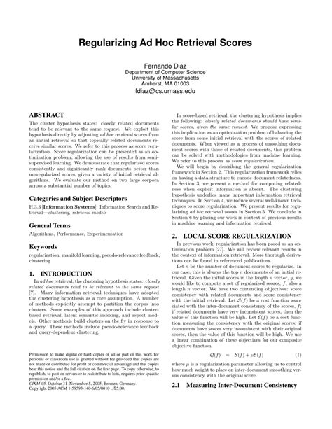 Pdf Regularizing Ad Hoc Retrieval Scores
