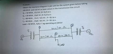 Solved Problem Obtain The Reactance Diagram In Per Unit