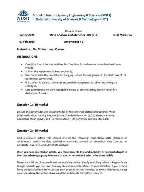 assignmnet 1 data analysis and statistics pdf mean scientific method