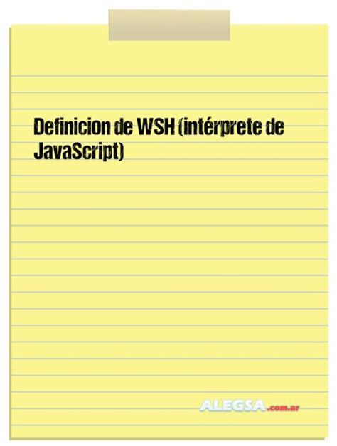 Definición De Wsh Intérprete De Javascript