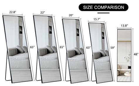 Spoway Full Length Floor Mirror 63x20 Aluminium Alloy Standup Body Mirror Leaning