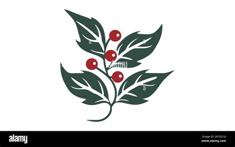 Celebration Decorations Flat Line Icon Mistletoe Symbol Outline Sign