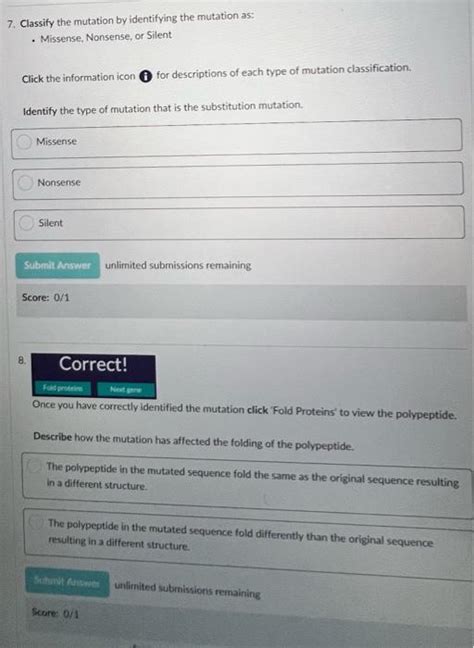 solved 7 classify the mutation by identifying the mutation