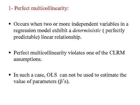 Econometrics Econ 405 Chapter 9 Multicollinearity What Happens