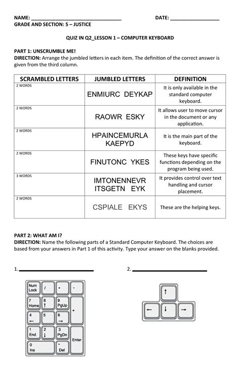 Jumbled Letters Quiz