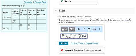 solved correct constants periodic table complete the