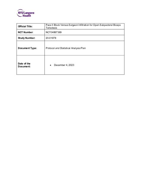 Fillable Online Analgesic Benefit Of Pectoral Nerve Block Ii Blockade For Fax Email Print