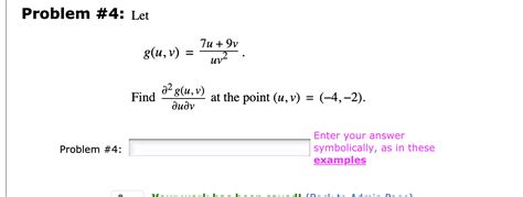 Solved Problem 4 Let 8 u v Tentang Find dºg u v at Chegg com