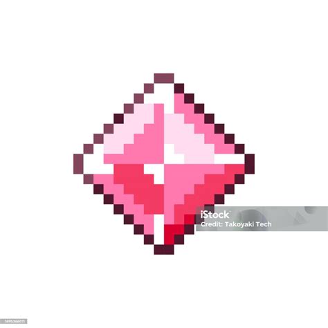 픽셀 아트 레드 루비 보석 아이콘입니다 레트로 스타일의 게임 자산 또는 아케이드 요소 8 비트 픽셀 보석 보석 보물 16에 대한 스톡 벡터 아트 및 기타 이미지 Istock