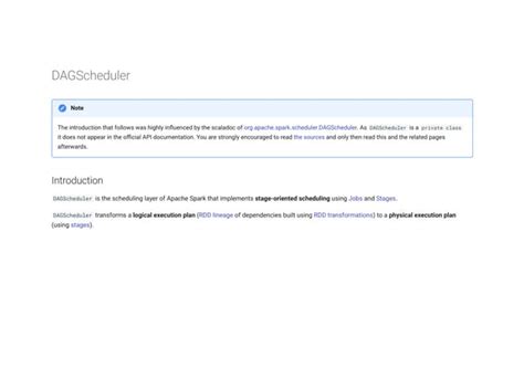 Dagscheduler The Internals Of Apache Sparkpdf