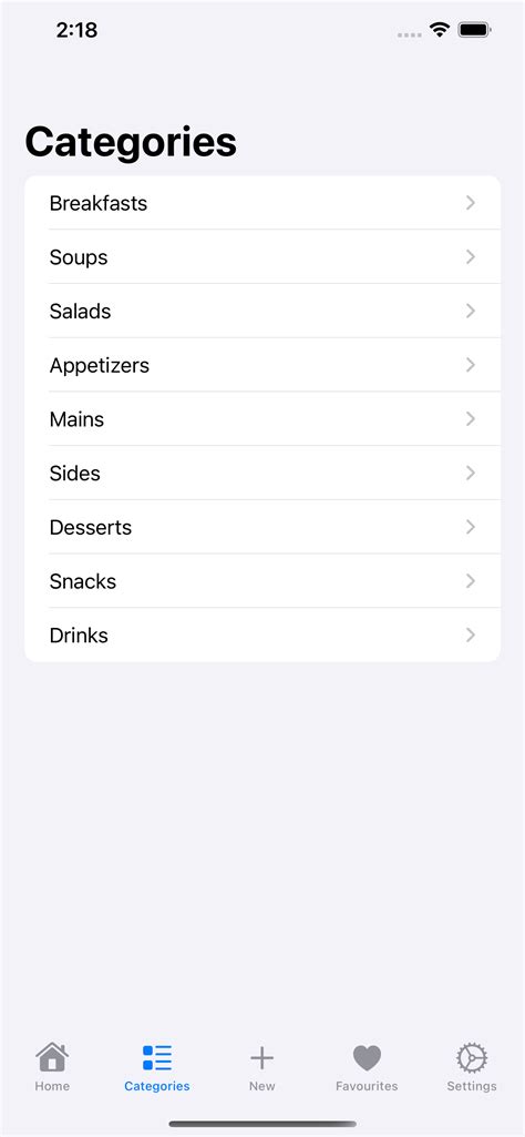 recipe app ui built with swift