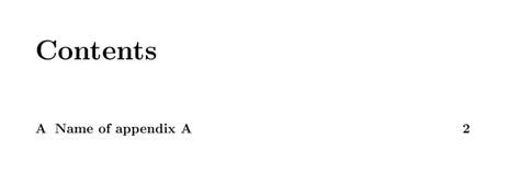 Table Of Contents Hiding Section Of An Appendix In Toc Tex Latex