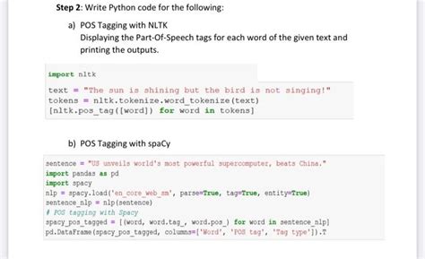 Solved Step 2 Write Python Code For The Following A Pos