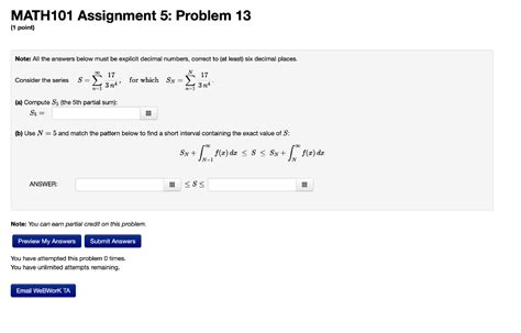 Solved Math101 Assignment 5 Problem 13 1 Point Note All
