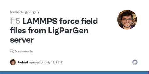 Lammps Force Field Files From Ligpargen Server · Issue 5 · Leelasdligpargen · Github