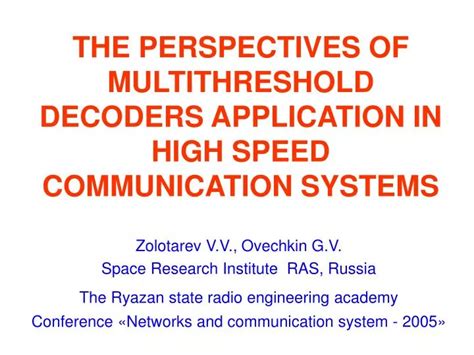 Ppt Multithreshold Decoders For High Speed Communication Systems