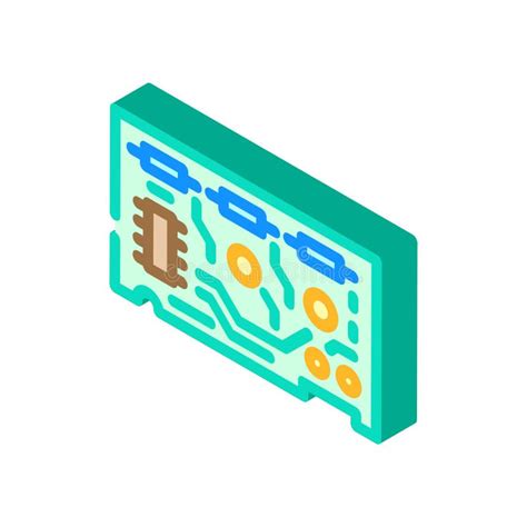 Circuit Board Ai Integration Isometric Icon Vector Illustration Stock