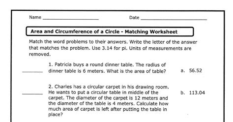 Area And Circumference Word Problems DocHub