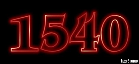 1540 Text Effect and Logo Design Number