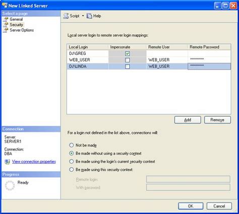 Setting Up A Linked Server For A Remote Sql Server Instance Database Journal