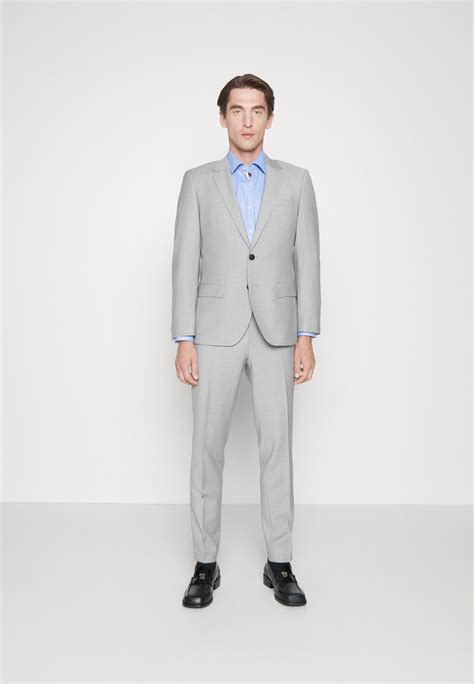 Hugo Henry Getlin Suit Silver Grey Zalando De