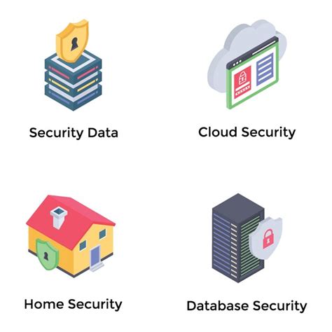 Premium Vector Security System Isometric Icons Set