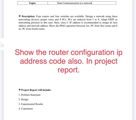 solved description four routers and four switches are