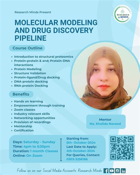 Learn Molecular Modeling And Drug Discovery With Dr Naveed Muhammad Sohaib Hassan Posted On