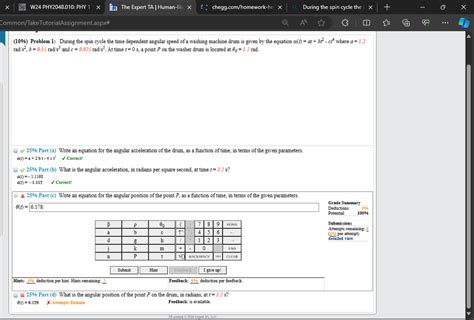 Solved Problem During The Spin Cycle The Time Chegg
