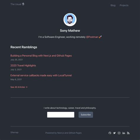 Building A Personal Blog With Nextjs And Github Pages By Sony Mathew Sun Jul 25 2021 The