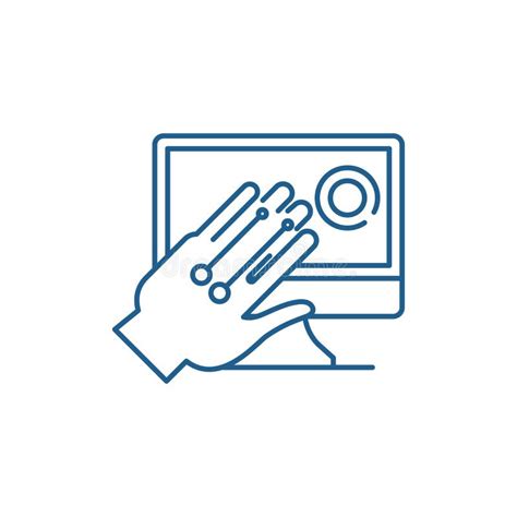 Gesture Recognition System Line Icon Concept Gesture Recognition System Flat Vector Symbol