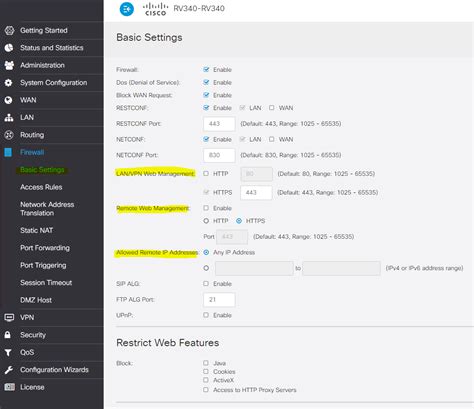 Remotely Manage An Rv340 Using A Standard Web Browser Cisco Community