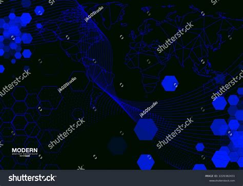 Abstract World Map Flow Line Digital Stock Vector Royalty Free 2220382431 Shutterstock