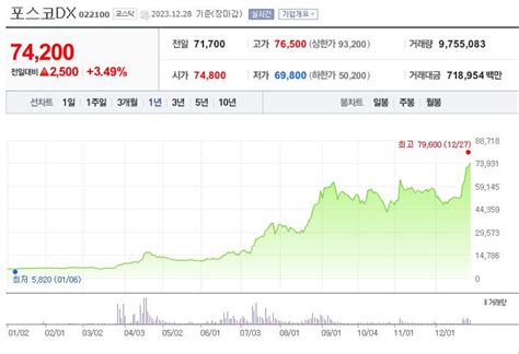 포스코dx 연간 수익율 1위