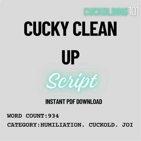 cucky clean up script instant pdf download etsy