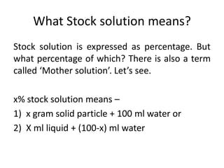Stock Solution Calculation In Dyeing PDF