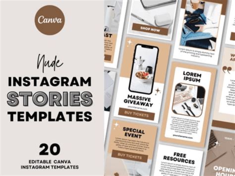 Nude Instagram Story Templates Gráfico por DesignScape Arts Creative Fabrica