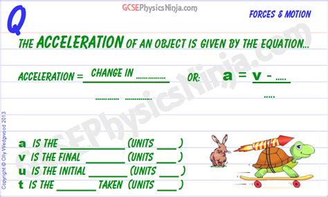 Acceleration Equation GCSEPhysicsNinja Com