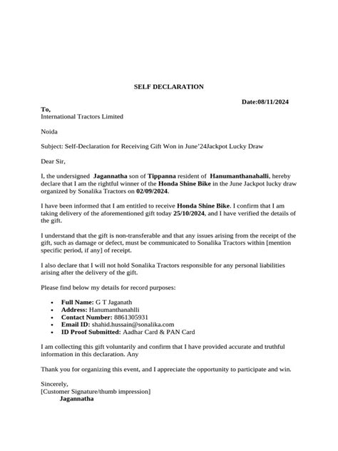 Ctg 09 Declaration Letters Pdf Authentication Access Control