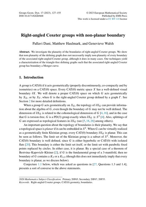 Pdf Right Angled Coxeter Groups With Non Planar Boundary