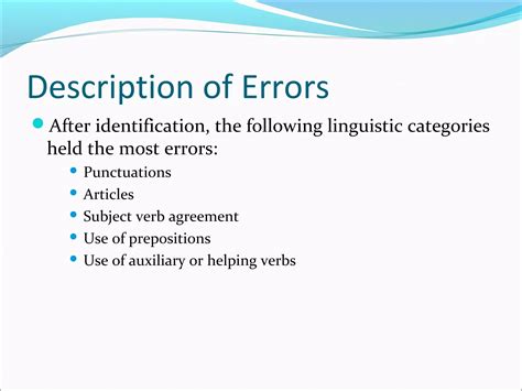 Applied Error Analysis Ppt