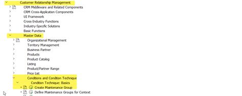 CRM Pricing Condition Maintenance Group SAPCODES