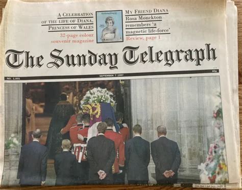 Sunday Telegraph Lady Diana Princess Of Wales 7 Sept 1997 £500