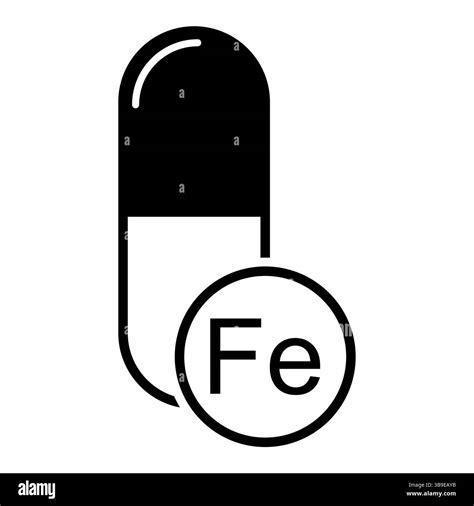 Mineral Fe Icon Healthy Medicine Pill Supplement Symbol Complex