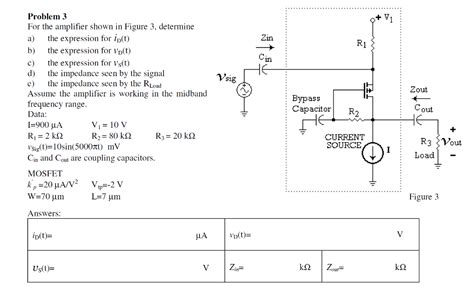 Solved For The Amplifier Shown In Figure Determine A The Chegg Com
